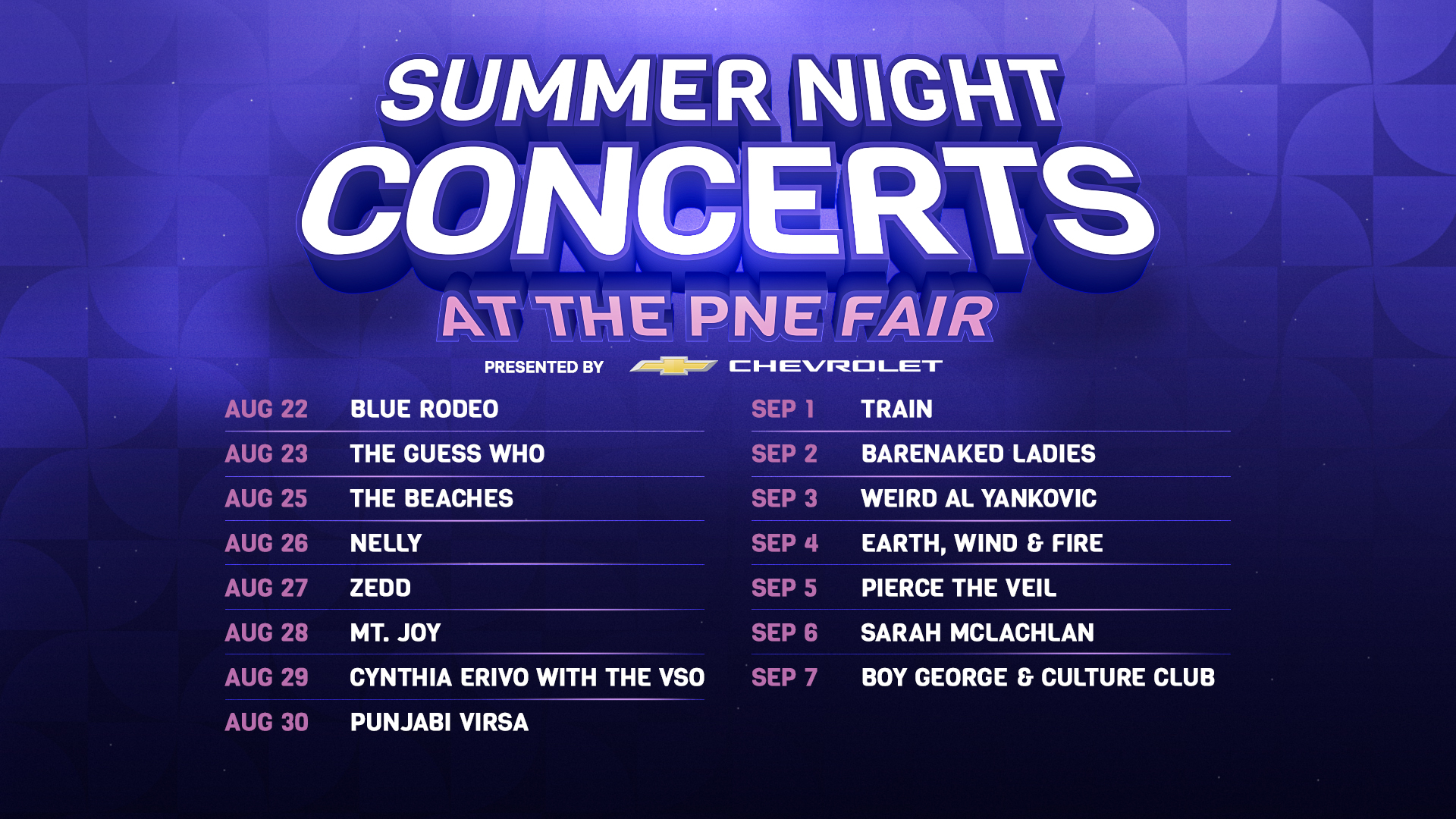 PNE Summer Night Concerts 2026 Lineup Announced: Blue Rodeo, Earth ...